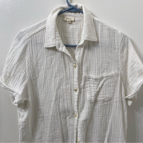 Elan | Tops | Elan Womens Textured White Button Down Shirt | Poshmark
